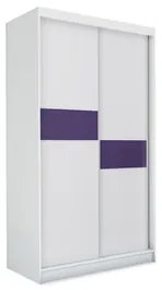 Kvalitní Šatní Skříň Livia 150 cm Bílá/fialová