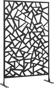 Dekorativní panel s geometrickým vzorem Outsunny pro zahradní balkon a venkovní ochranu proti větru v perforované oceli 122 x 45 x 198 cm | Aosom