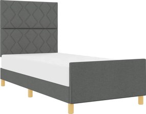 Rám postele s čelo Tmavě šedá 90 x 190 cm textil 3344768