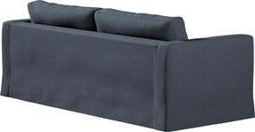 Potah na pohovku IKEA  Karlstad 3-místná, nerozkládací, dlouhý barva modrá látka pletený vzor