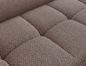 Rohová sedačka Vesteria s funkcí spaní a úložným prostorem, hnědé bouclé, pravostranná