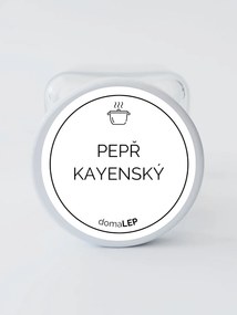 Samolepka na kořenky PEPŘ KAYENSKÝ bílá 5 cm základní písmo