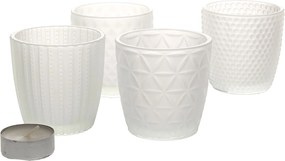 Svícny Altare 4 ks. milk glass