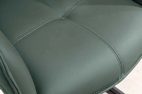 Designová otočná židle Natasha zelená kůže