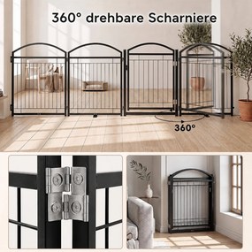Costway Brána pro psy 81 cm vysoká zábrana skládací 4 panely štěněcí brána volně