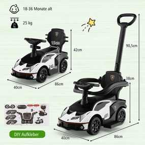 Costway Posuvné autíčko Lamborghini s madlem a úložným prostorem tlačné autíčko