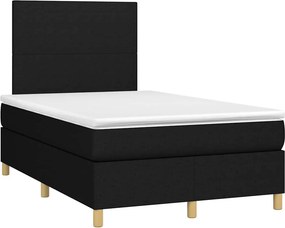 Box spring postel s matrací a LED černá 120x190 cm textil 3270234