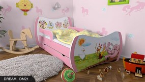 Dětská postel Dream vzor 21 180x90 cm růžová