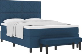 Postel s boxspringem s čelo Modrá 160 x 200 cm textil 3344162