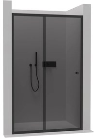 CERANO - Sprchové posuvné dveře Varone L/P - černá matná, grafitové sklo - 120x195 cm