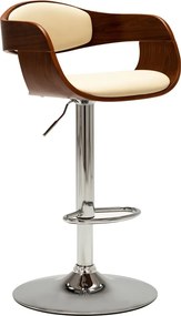 vidaXL Barová židle ohýbané dřevo a textil [283120] Barva: krémová a tmavě hnědá