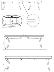 Jídelní rozkládací stůl Marte 180/270 cm dub přírodní