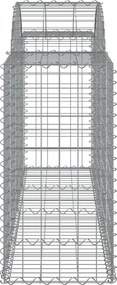 Klenuté gabionové koše 7 ks 200x50x80/100 cm pozinkované železo 3146304