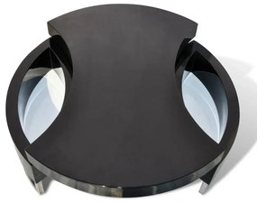 vidaXL Konferenční stolek s nastavitelným tvarem, černý s vysokým leskem
