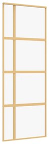 Posuvné dveře zlaté 76 x 205 cm čiré ESG sklo a hliník - Default Title