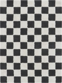 Lorena Canals, Kusový koberec Kitchen Tiles Dark Grey, 120x160, černobílá, ložnice