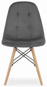 Set tří jídelních židlí DUMO - tmavě šedé (hnědé nohy) (3 ks)