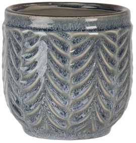 Šedo-modrý žíhaný keramický obal na květiny S - Ø 12*11 cm