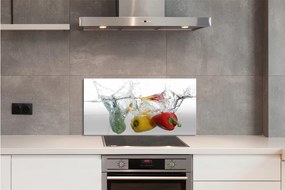 Skleněný panel Barevné papriky ve vodě 140x70 cm