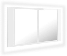 Petromila LED koupelnová skříňka se zrcadlem lesklá bílá 80x12x45cm akryl