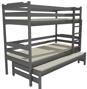 Patrová postel s výsuvnou přistýlkou PPV 012 80 x 200 cm - šedá