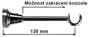 GARNÝŽE-HEBR Garnýž Koule retro onyx jednoduchá 130 cm