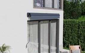 Elektrická markýza s LED osvětlením BestBerg BBSU-EL295CG / 295 x 250 cm / šedá