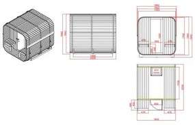 RAKOUSKÝ produkt - Venkovní sauna GÖTEBORG pro 4 osoby 188,2x220x194 cm ( F60200 )