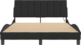 Rám postele s LED osvětlením bez matrace Hanko černý 120 x 200 cm samet 3213771