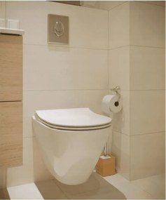 Cersanit City Oval CleanOn, závěsná wc mísa + toaletní sedátko s pomalým zavíráním z duroplastu, K701-104
