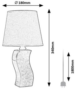 Rabalux 74073 - Stolní lampa DAYAMI 1xE14/40W/230V šedá