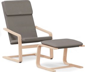Relaxační křeslo s podnožkou taupe textil 3154418