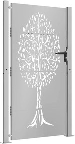 Zahradní branka 100 x 175 cm z cortenové oceli, design stromu 153218