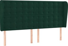 Box spring postel s matrací a LED tmavě zelená 160x200 cm samet 3136374
