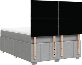Box spring postel s matrací světle šedá 140 x 200 cm textil 3291691