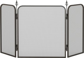 HOMCOM Krbová mřížka, Skládací krbová mřížka se 3 panely, Ochranná mřížka proti jiskření do obývacího pokoje, ložnice, kov, 96 x 56 cm, černá
