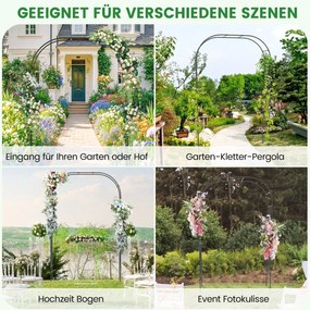 Costway Metal Rose Arch Trellis pro popínavé rostliny Vinný oblouk Velký