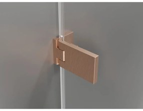 Mexen Lunar-F Duo, skládací sprchový kout 100 x 100 cm, 8mm čiré sklo, profil měděná matná, 836-100L-100P-65-00