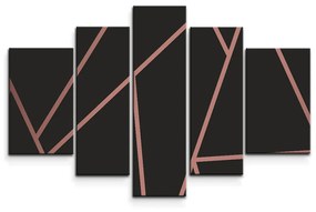 Sablio Obraz - 5-dílný Růžové obrazce - 125x90 cm
