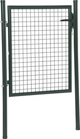 HOMCOM Ocelová zahradní brána s uzamykatelnou rukojetí a 3 klíči, blokující dveře pro venkovní patio a terasu 97x150 cm Zelená | Aosom