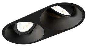 Wever & ducré oválné stropní zapuštěné svítidlo deep adjust ceiling rec 2.0 led 1800-3000k b tree černá matná