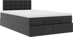 Osmanský rám postele s matrací černá 120x200cm umělá kůže 3311298