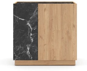 Černá/přírodní skříňka v dekoru dubu 80x79 cm Dione – Marckeric