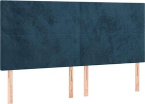 Čelo postele s LED tmavě modré 180x5x118/128 cm samet 3122208