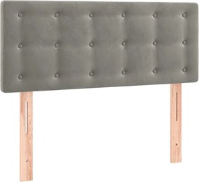 Čelo postele s LED světle šedé 90x5x78/88 cm samet 3122082