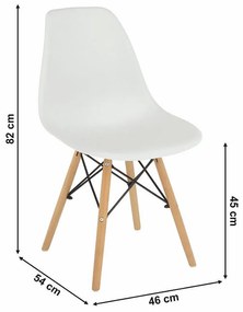 Tempo Kondela Plastová jídelní židle CINKLA 3 NEW, bílá/buk
