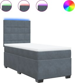 Box spring postel s matrací tmavě šedá 80 x 200 cm samet 3293063