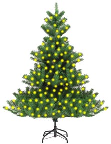 3077475 vidaXL Umělý vánoční stromek normandská jedle s LED zelený 210 cm