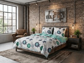 Flanelové povlečení z mikrovlákna MINT STARS barevné Rozměr povlečení: 70 x 90 cm | 140 x 220 cm