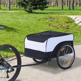 HOMCOM Ruční vozík s nosností 40 kg, skládací, bílo-černý, ocel a Oxford, 140x77x65cm, pro zahradu a dopravu